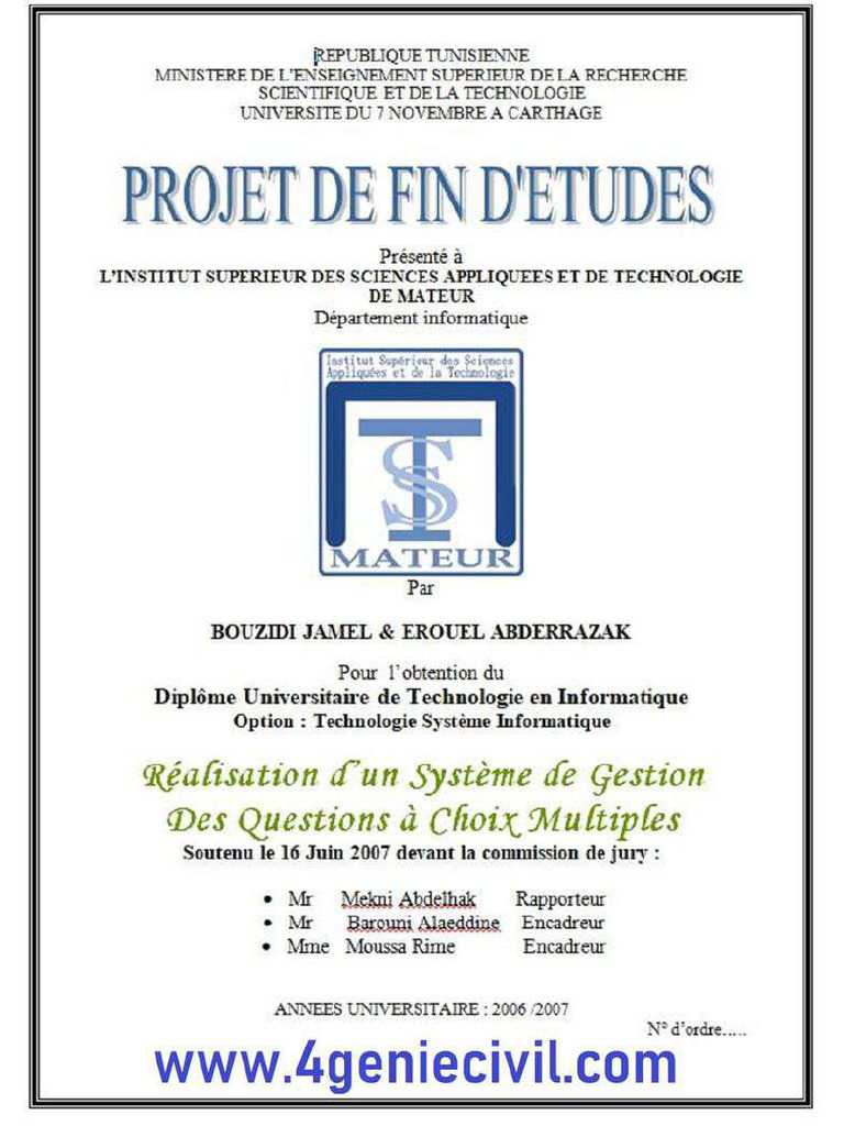 Page de Garde Pfe Word | PDF