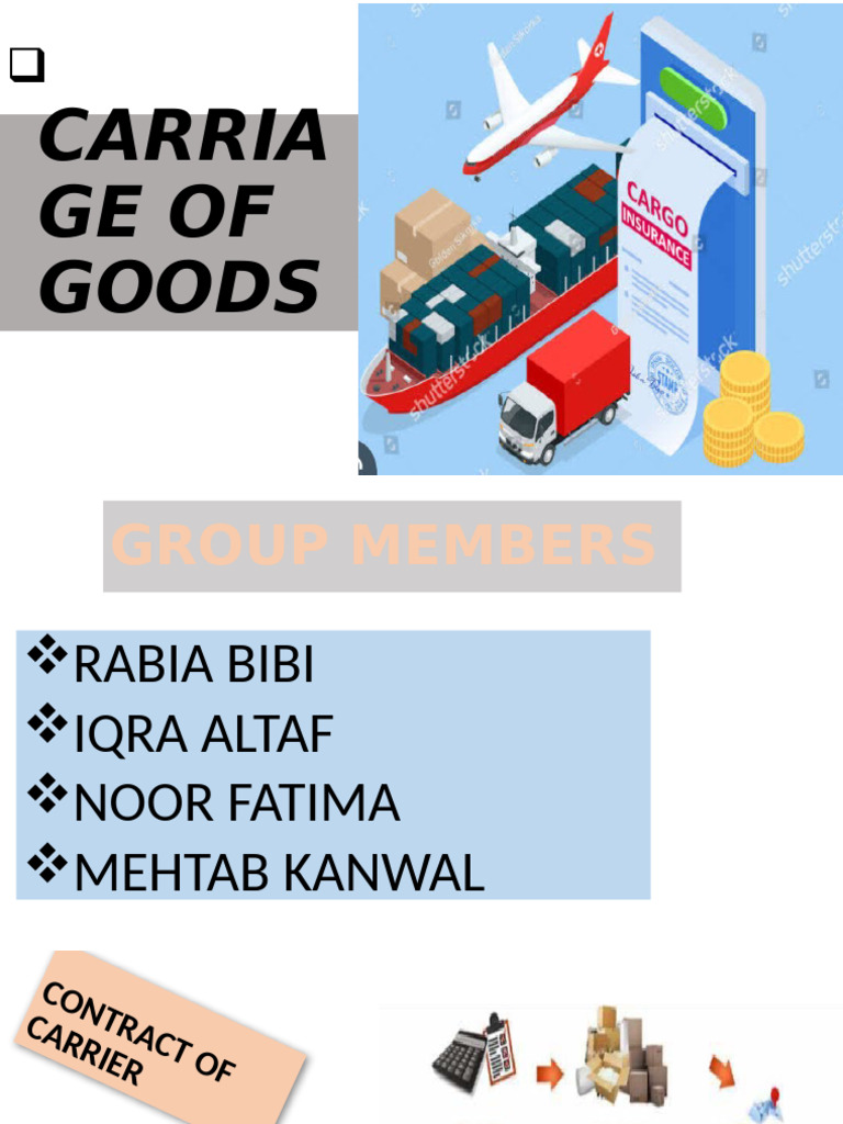 Carriage of Goods | PDF | Cargo | Private Law