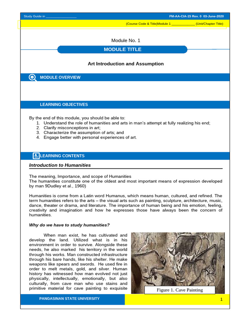 module-1-Art-Appreciation | PDF | Humanities | The Arts