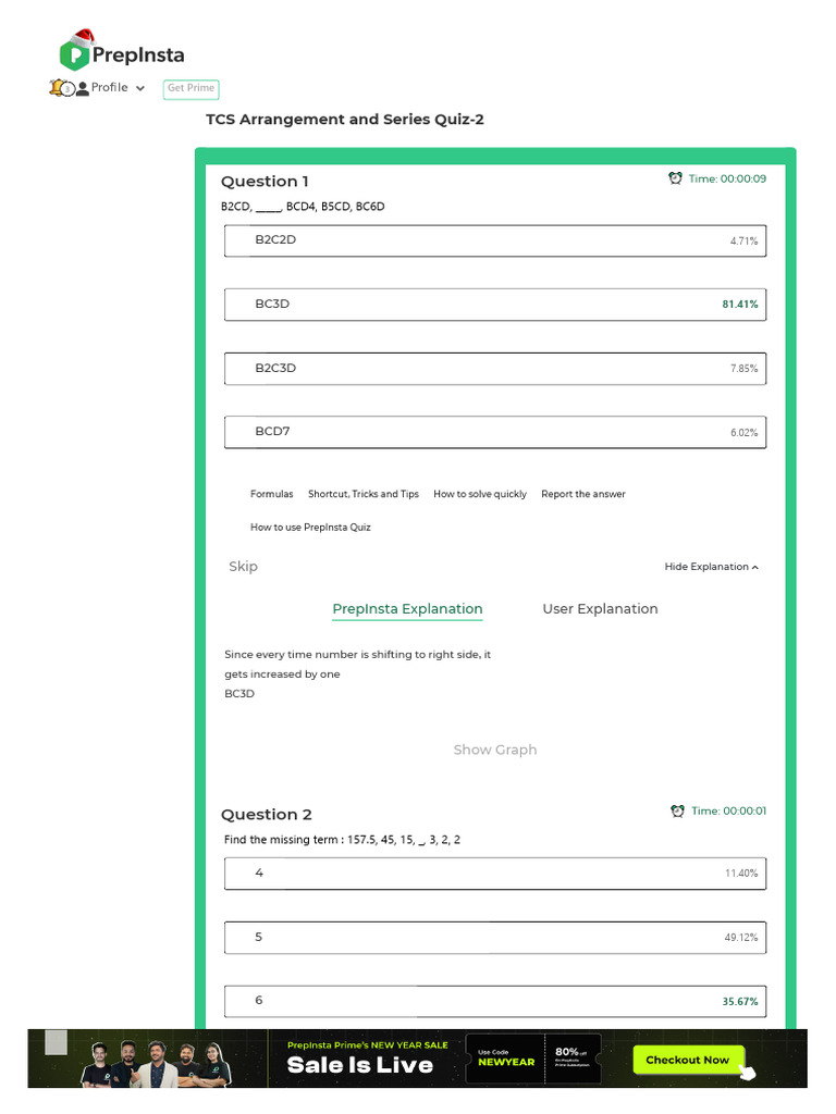 TCS Arrangement and Series Quiz-2 » PREP INSTA | PDF | Software | Information Technology