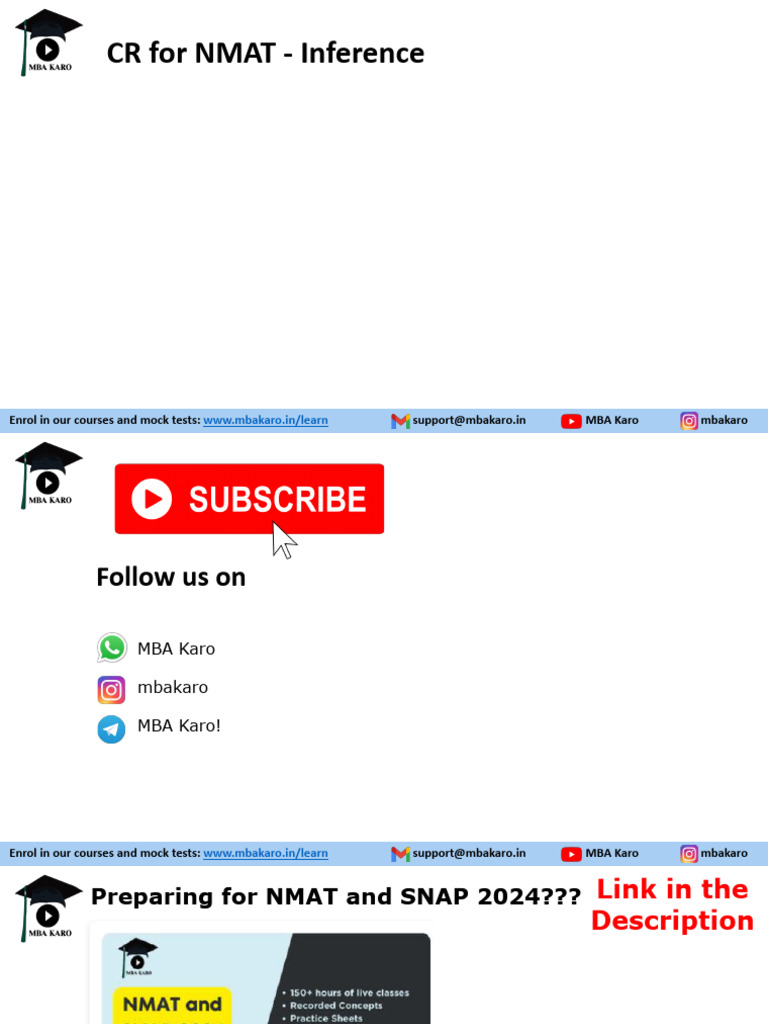 Let's Nail NMAT 2024- Inference | PDF | Auction | Inference