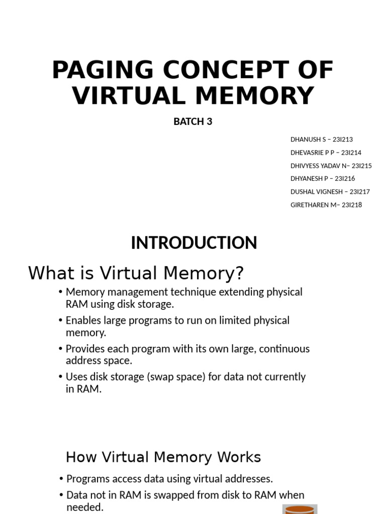 Paging Concept of Virtual Memory 2 | PDF | Random Access Memory | Computer Data Storage