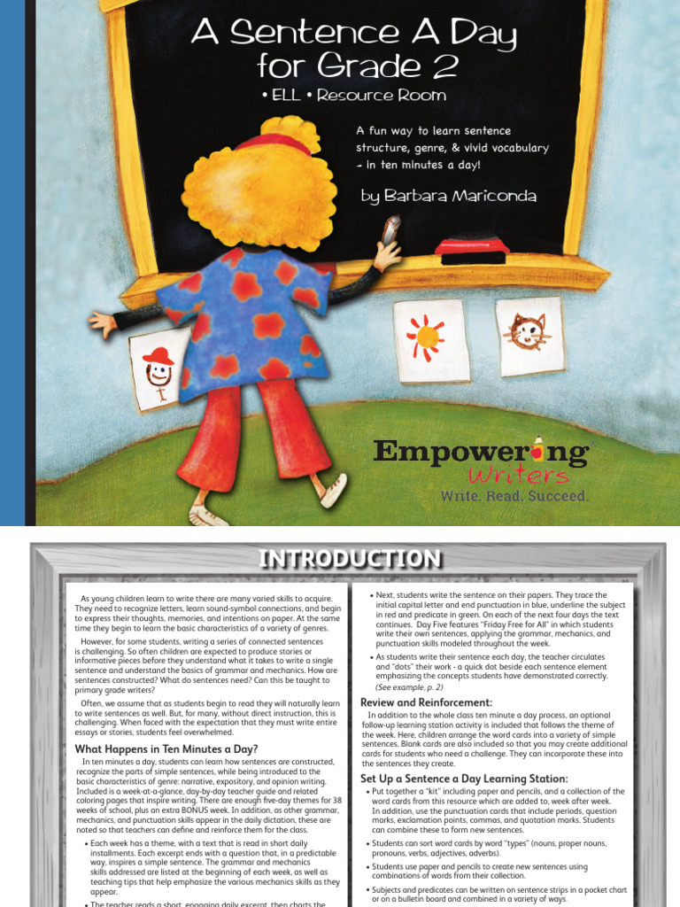 Grade 2 Sentence A Day Preview | PDF | Adjective | Verb