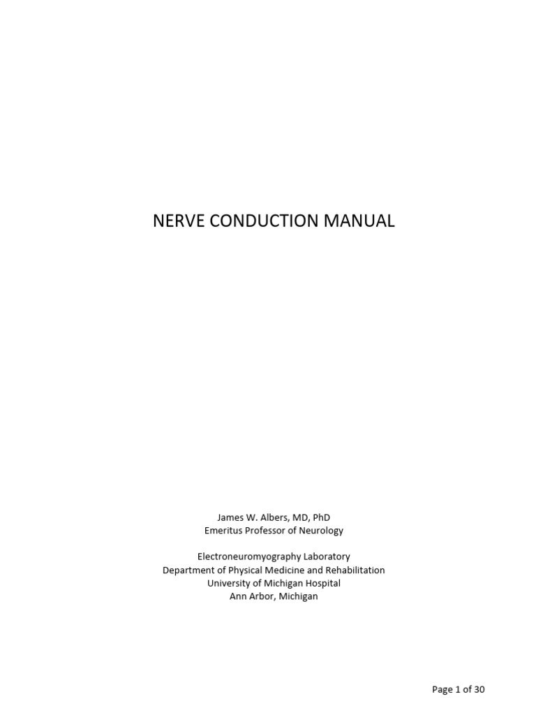 Nerve Conduction Study Manual | PDF | Human Leg | Hand
