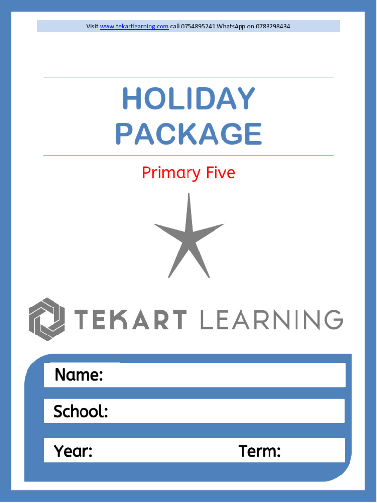 Primary Five Holiday Package All Subjects | PDF