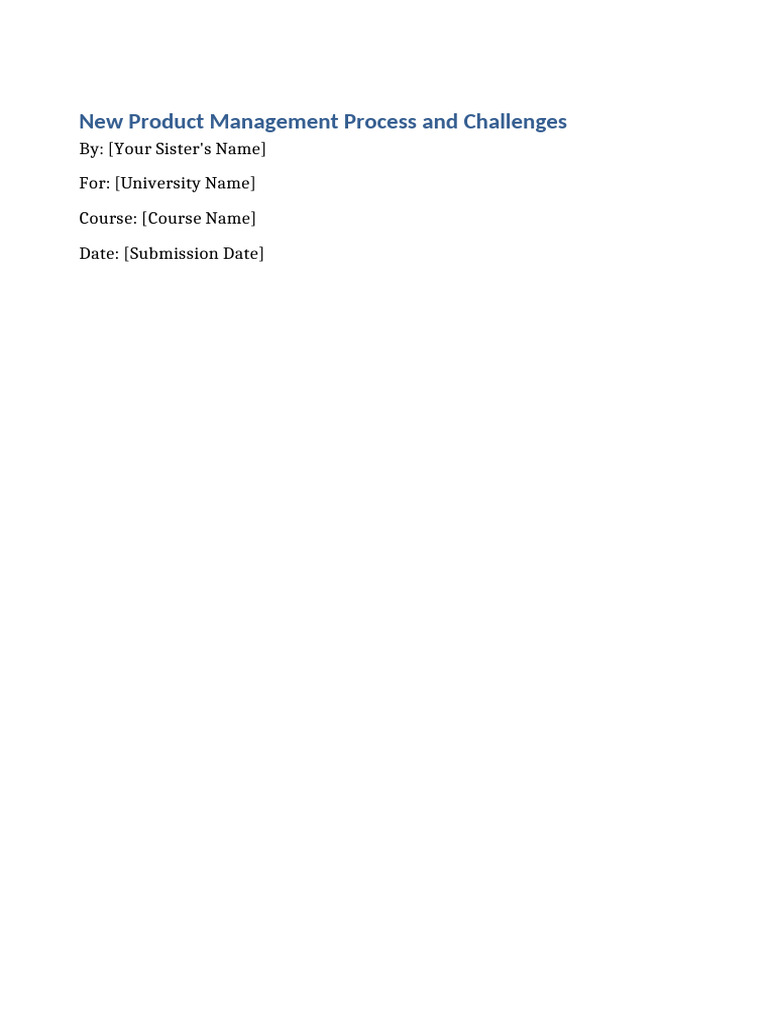New Product Management Process and Challenges Final | PDF | Survey ...