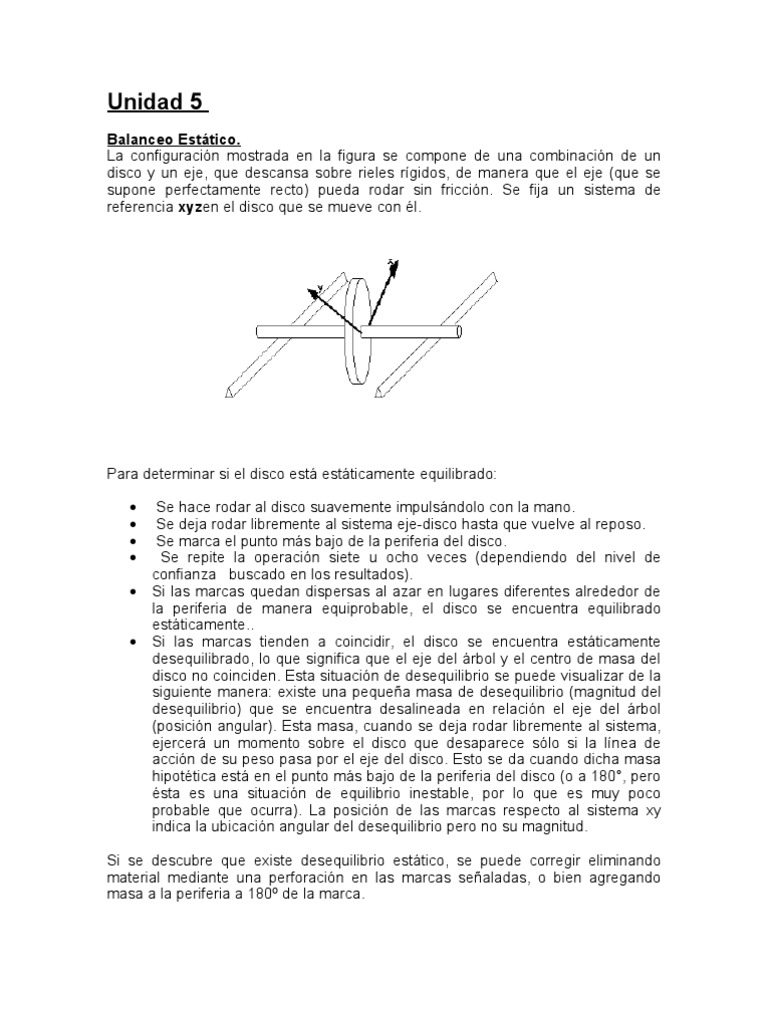 Balanceo Estático de Discos y Ejes | PDF | Masa | Movimiento (física)
