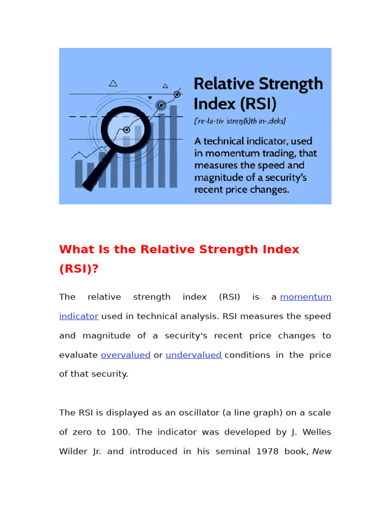 Research Relative - Strength - Index - RSI - Indicator - Explained - With - Formula | PDF ...
