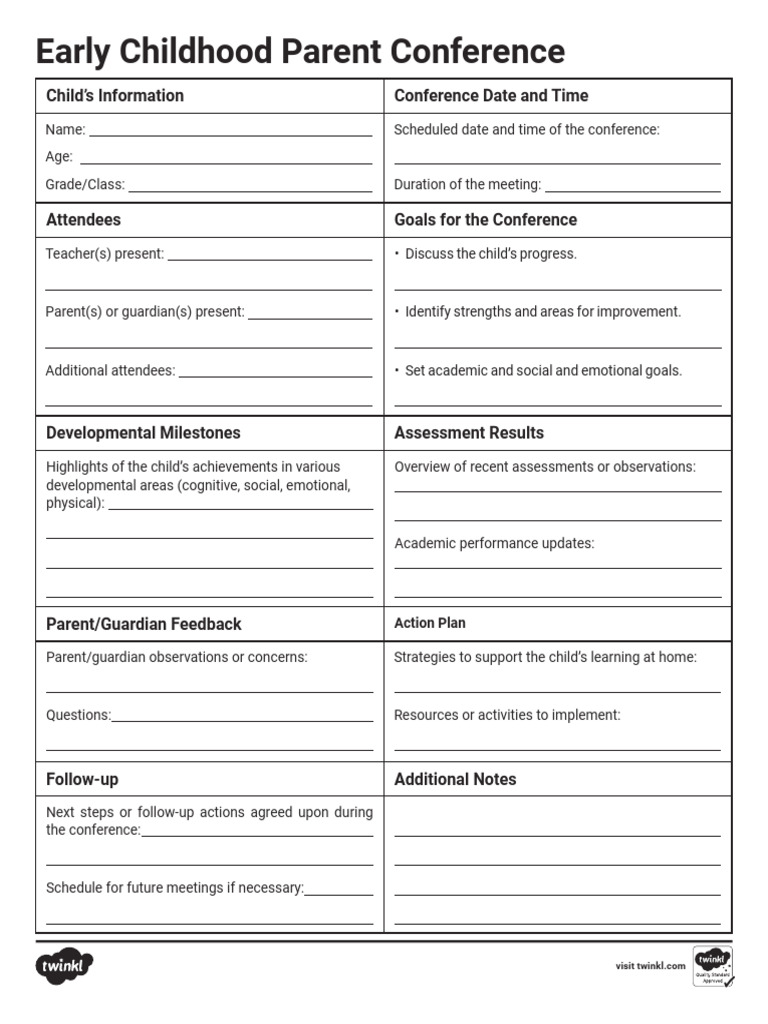Early Childhood Parent Conference Template | PDF