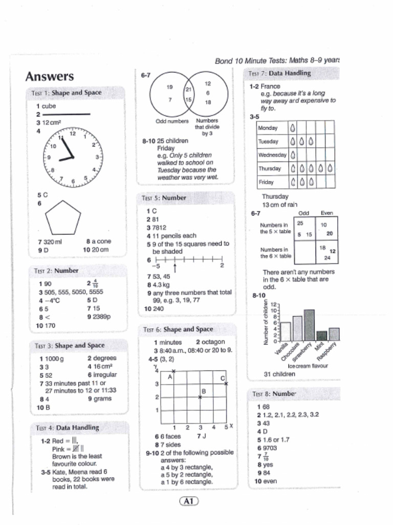 10 Min Tests Maths 8-9 | PDF