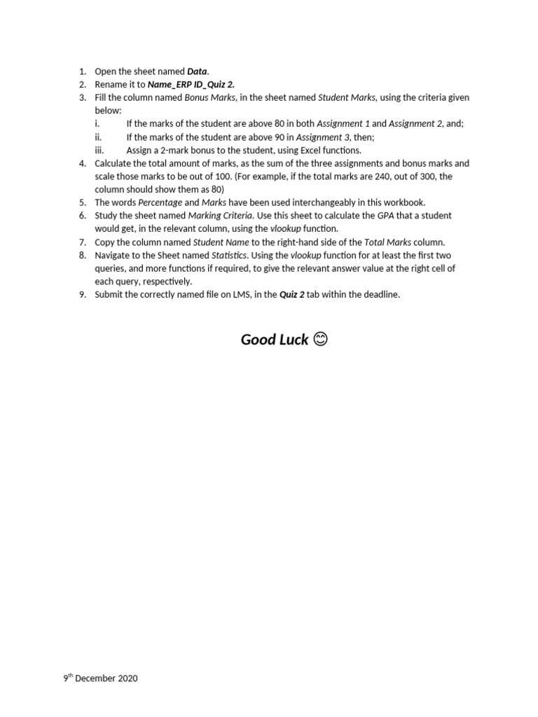 Quiz 2 Guidelines | PDF