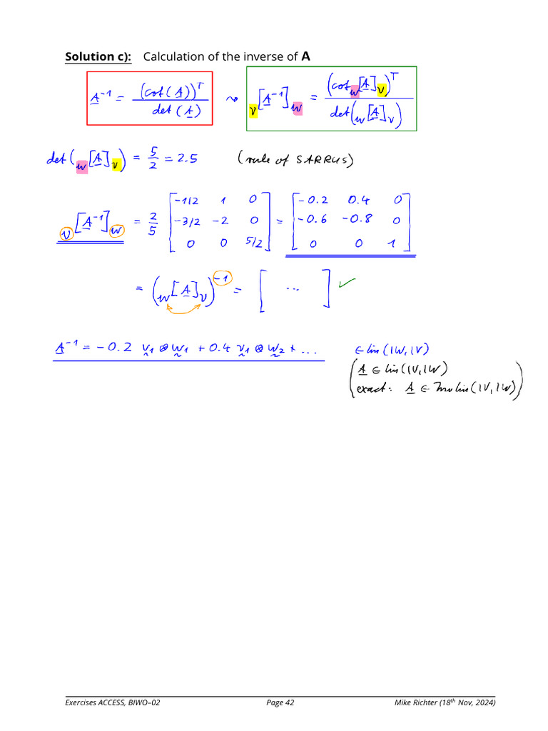 Exercise07 Inverse Proofs For Det, Cof and Invariants Decompositions in ...
