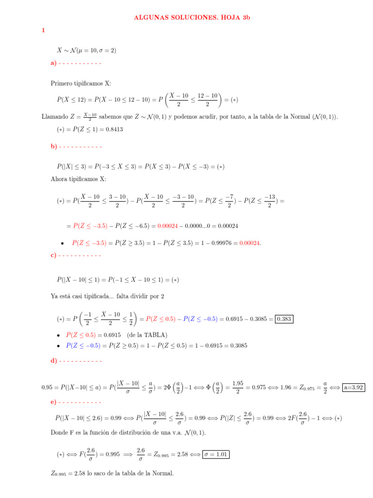 Hoja 3b SOL CLASES 1 2 3 6 7 | PDF | Teoría estadística | Análisis matemático