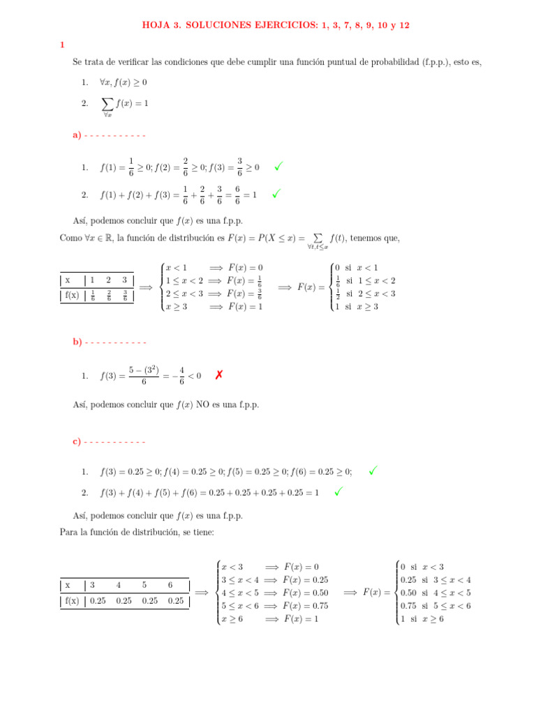 Hoja 3a SOL CLASES 1 3 7 8 9 10 12 | PDF