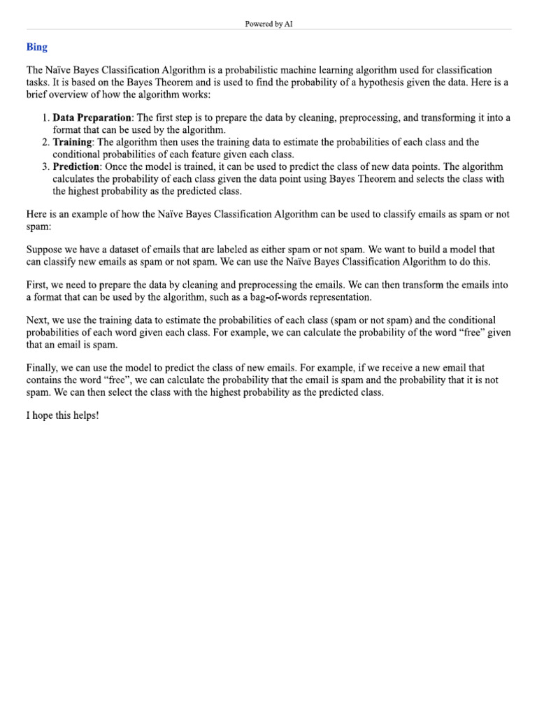 Naïve Bayes Classification Algorithm | PDF