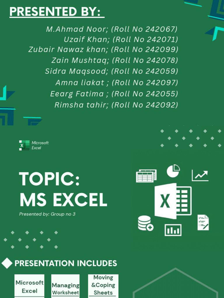 MS Excel Presentation by Ahmad-1 | PDF | Microsoft Excel | Computing