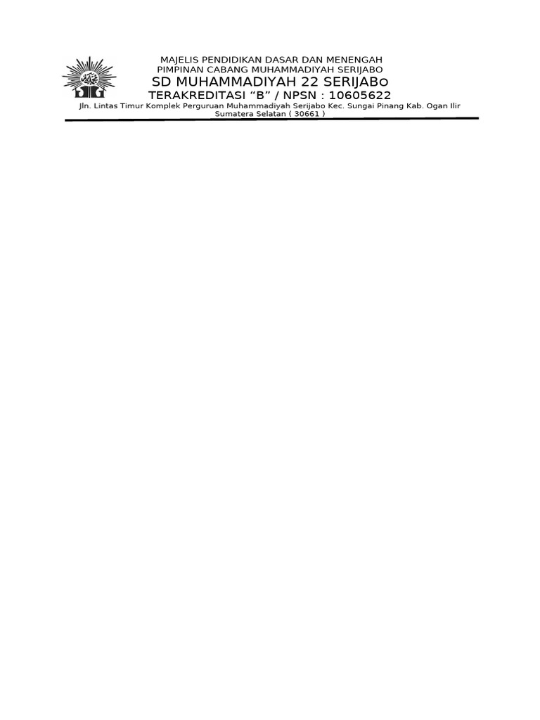 KOP SEKOLAH SD Muh | PDF