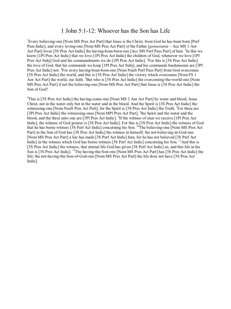 1 John 5:1-12 - Bible Commentary For Preaching | PDF | Gospel Of John ...