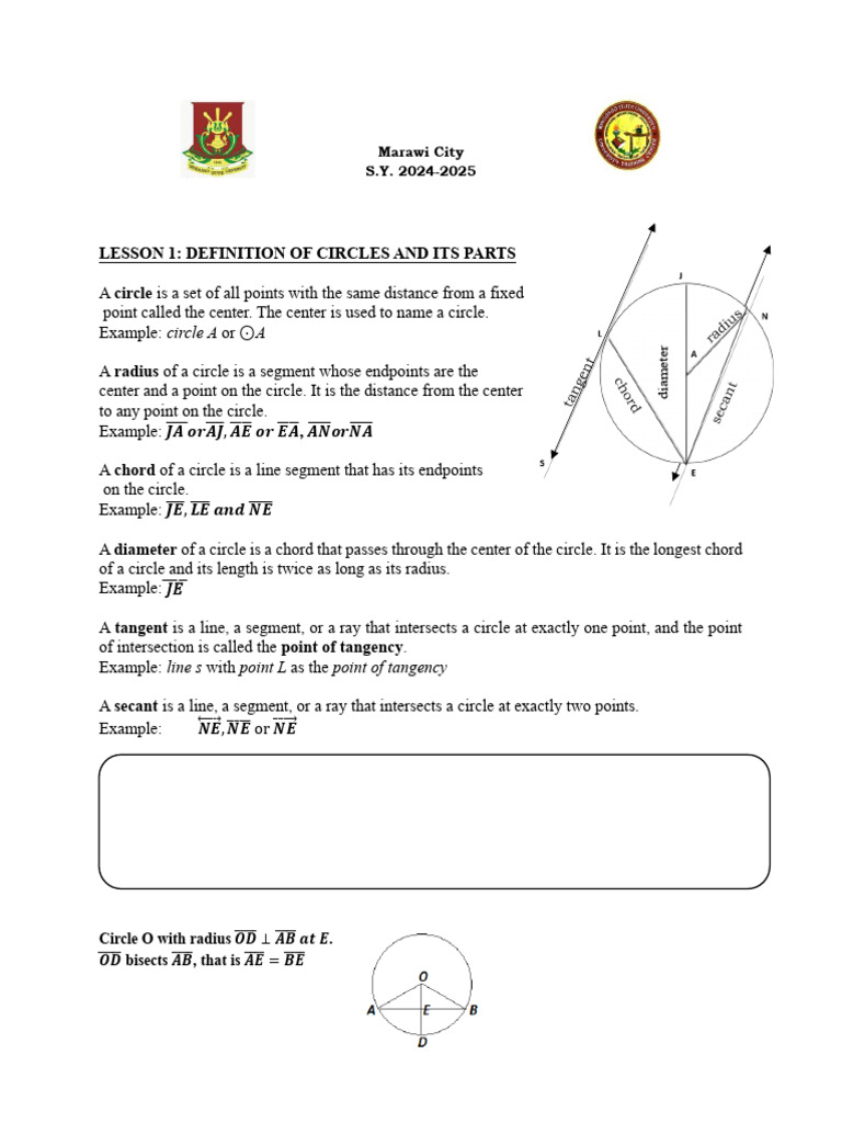 3rdQmodule1_063951 | PDF | Circle | Perpendicular