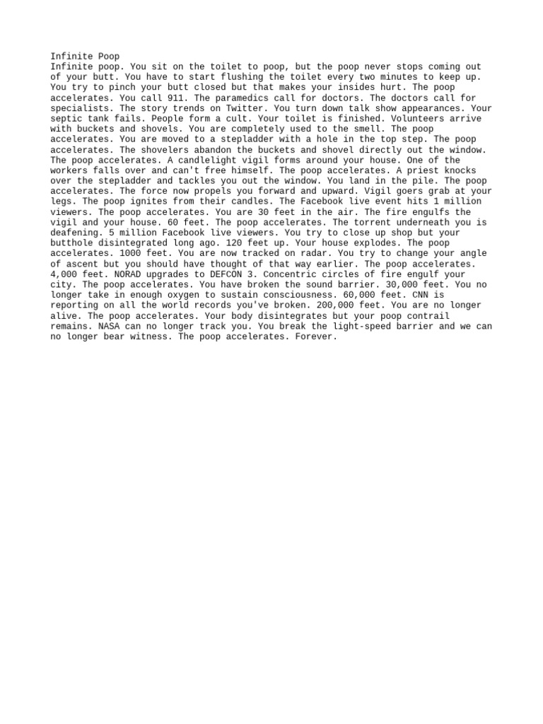 Infinite Poop | PDF