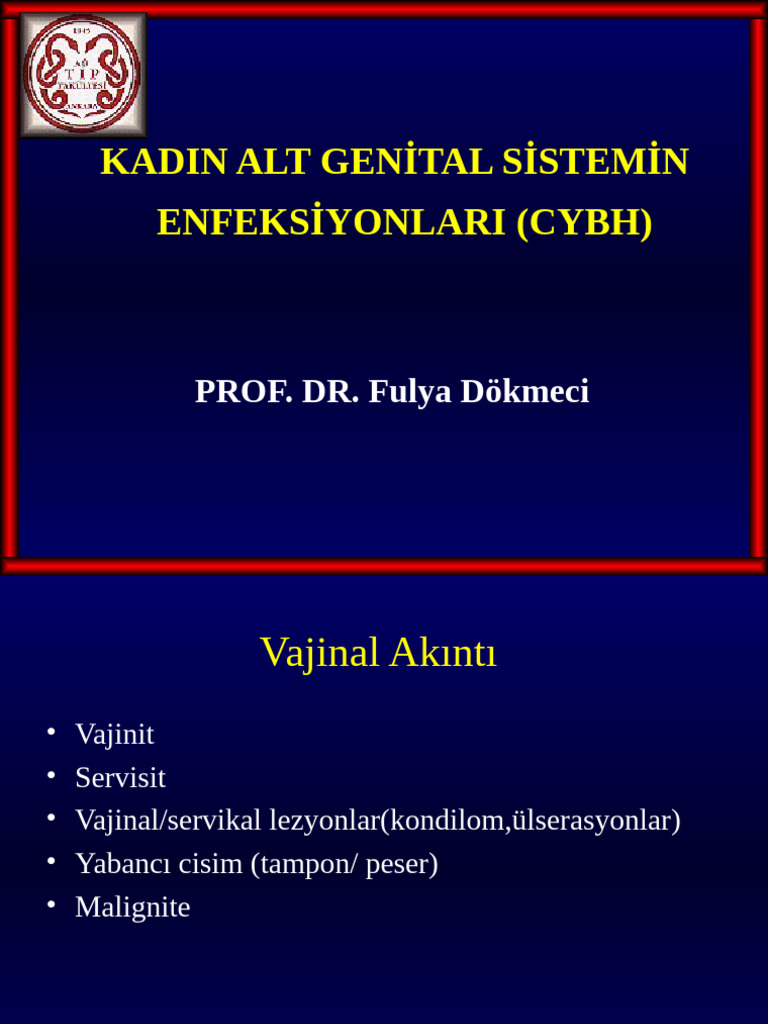 Alt Geni̇tal Enfeksi̇yonlar Ders | PDF