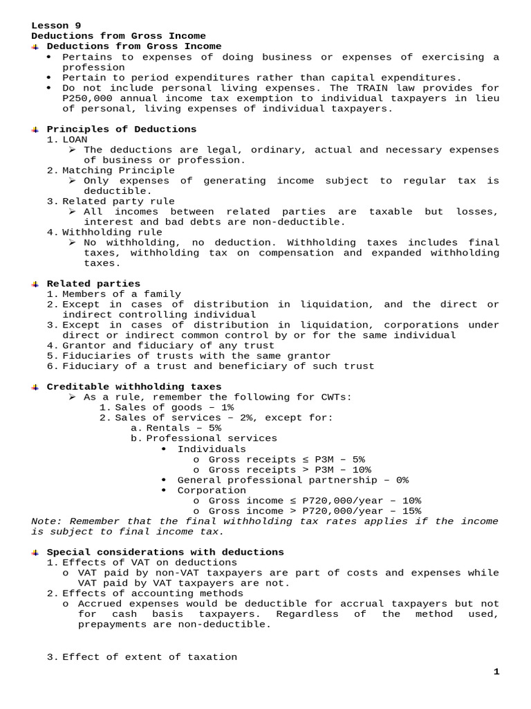 Lesson-9 (1) | PDF | Tax Deduction | Taxes