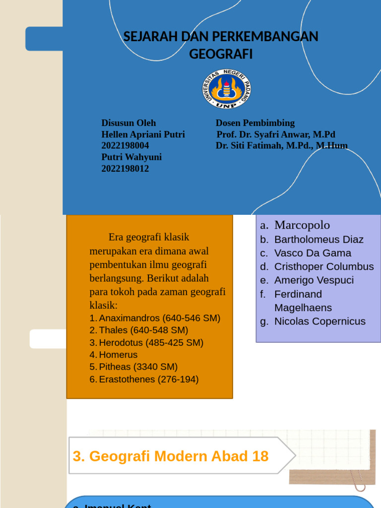 Ppt-Perkembangan Geografi Kelompok 1 | PDF