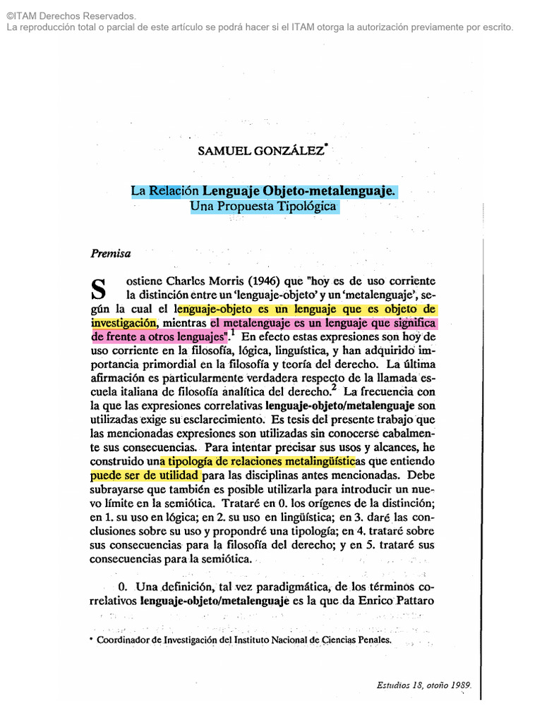 La Relación Lenguaje Objeto-Metalenguaje | PDF | Verdad | Semiótica