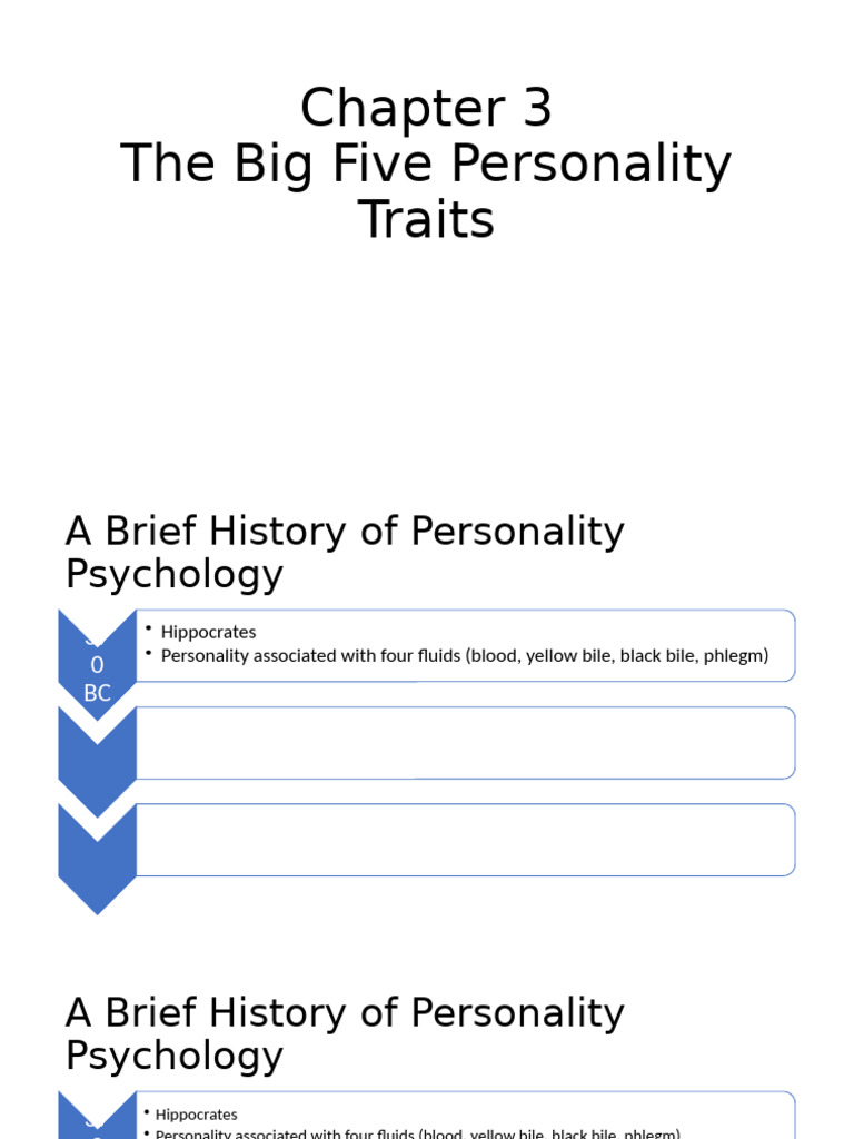 Chapter 3 - The Big Five Personality Traits Fall 2021 | PDF | Extraversion And Introversion | Id