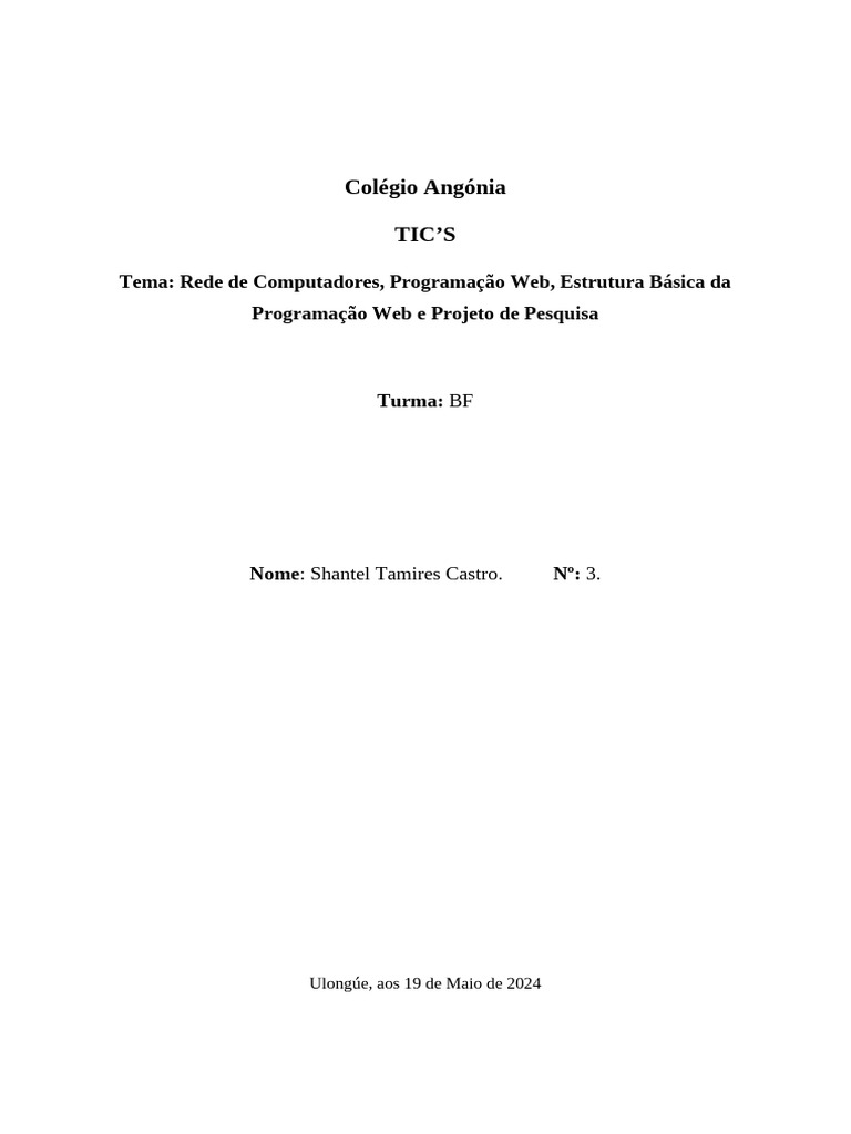 Redes e Programação Web: Fundamentos e Estruturas | PDF | Rede de ...