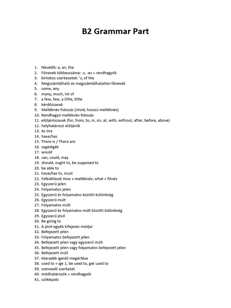 B2 Grammar Part | PDF