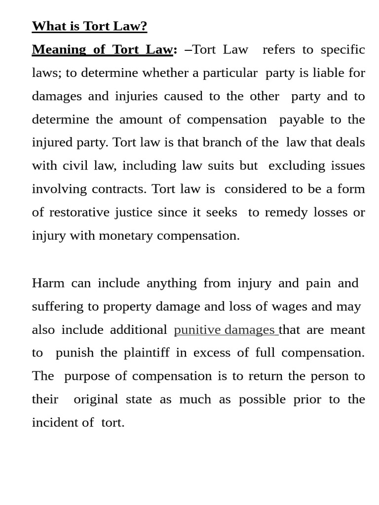 What Is The Definition of Tort | PDF | Damages | Tort