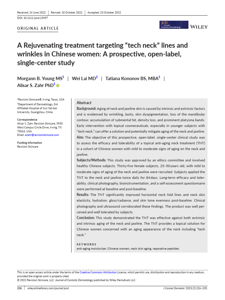 A Rejuvenating Treatment Targeting Tech Neck Lines | PDF ...