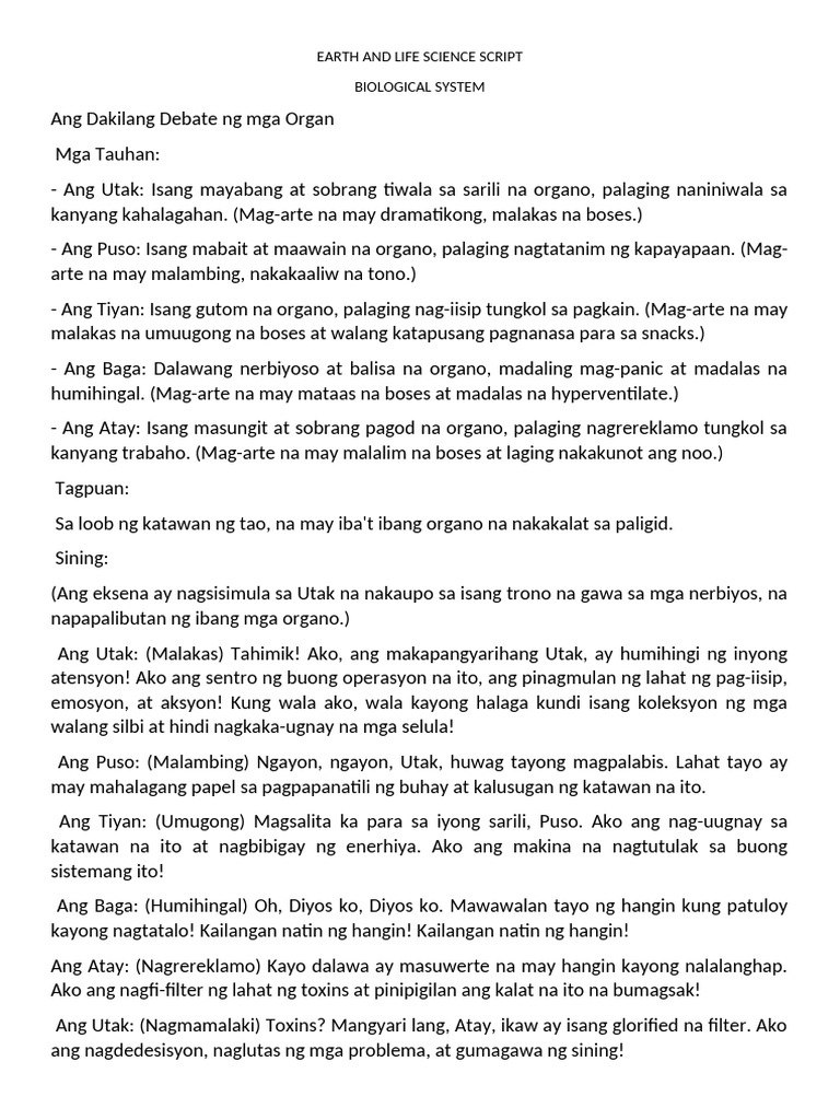 Earth and Life Science Script | PDF