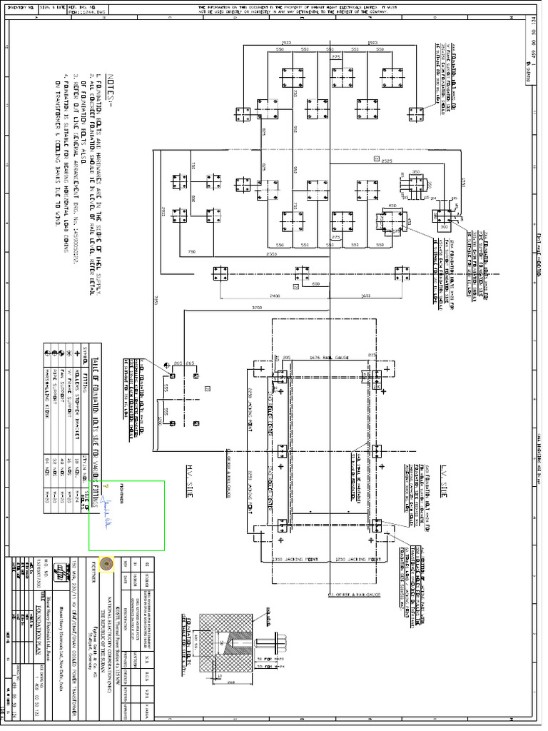 150MVA, 23011KV OFAF,ONAF,ONAN COOLED POWER TRANSFORMER FOUNDATION PLAN ...