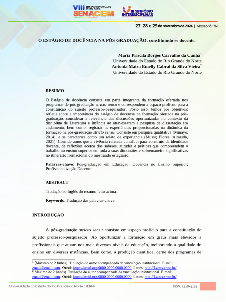 Estágio de Docência Na Pós-Graduação | PDF | Pós-graduação | Pedagogia