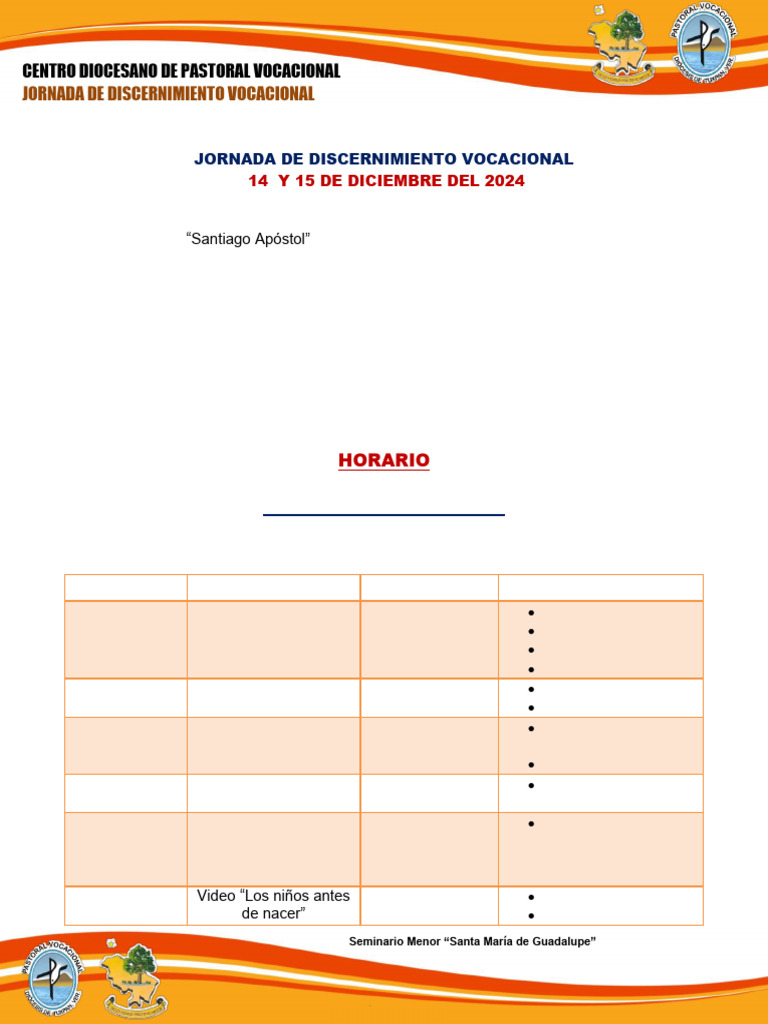 Jornada de Discernimiento Vocacional | PDF