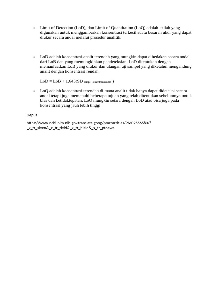 Definisi Lod Dan Loq | PDF