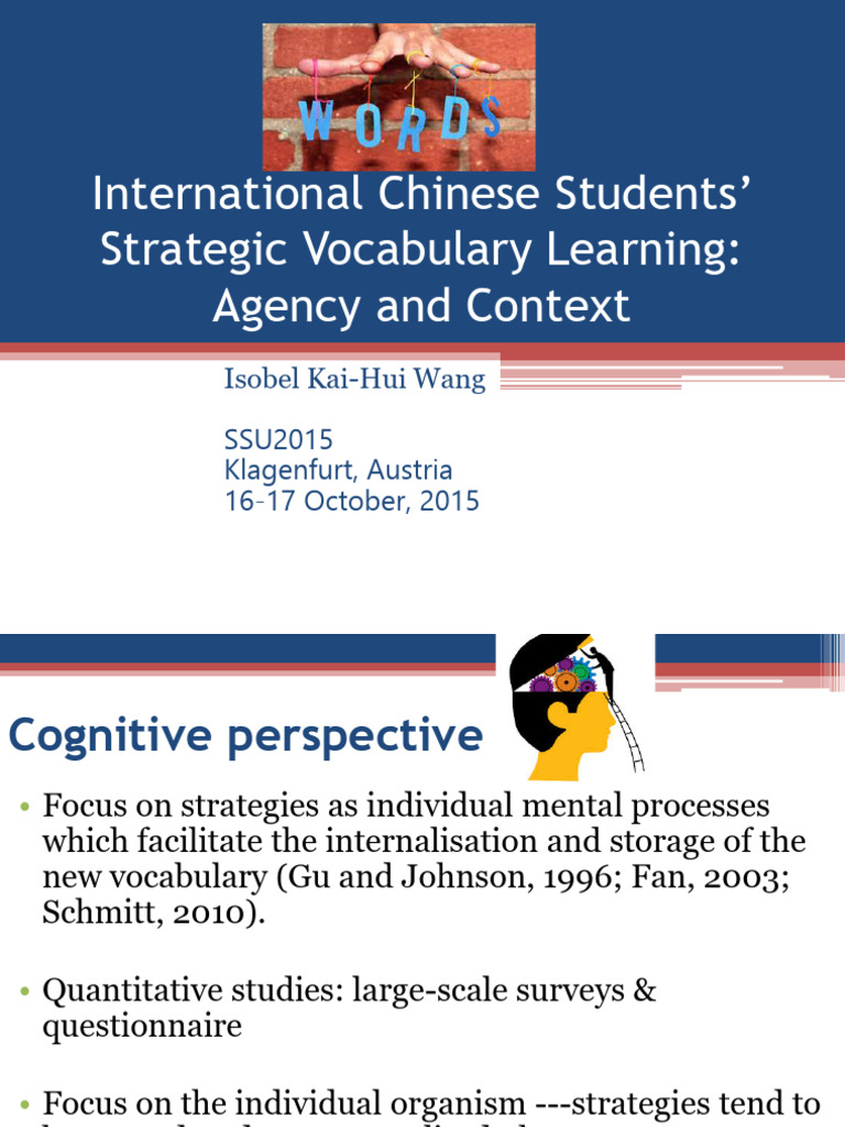 Isobel Wang - Presentation - SSU 1 | PDF | Learning | Metacognition