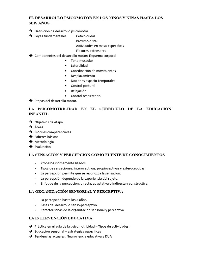 Infantil - Esquema Tema 2 | PDF