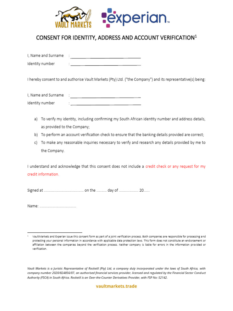 Experian-Consent-Form-Vault-Market | PDF