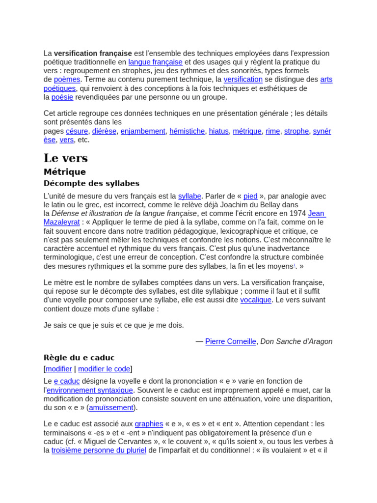 Techniques de versification française | PDF | Rime dans la poésie ...
