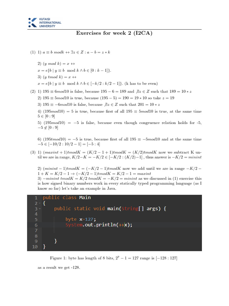 Exercise Week 2 | PDF | Arithmetic | Computer Data