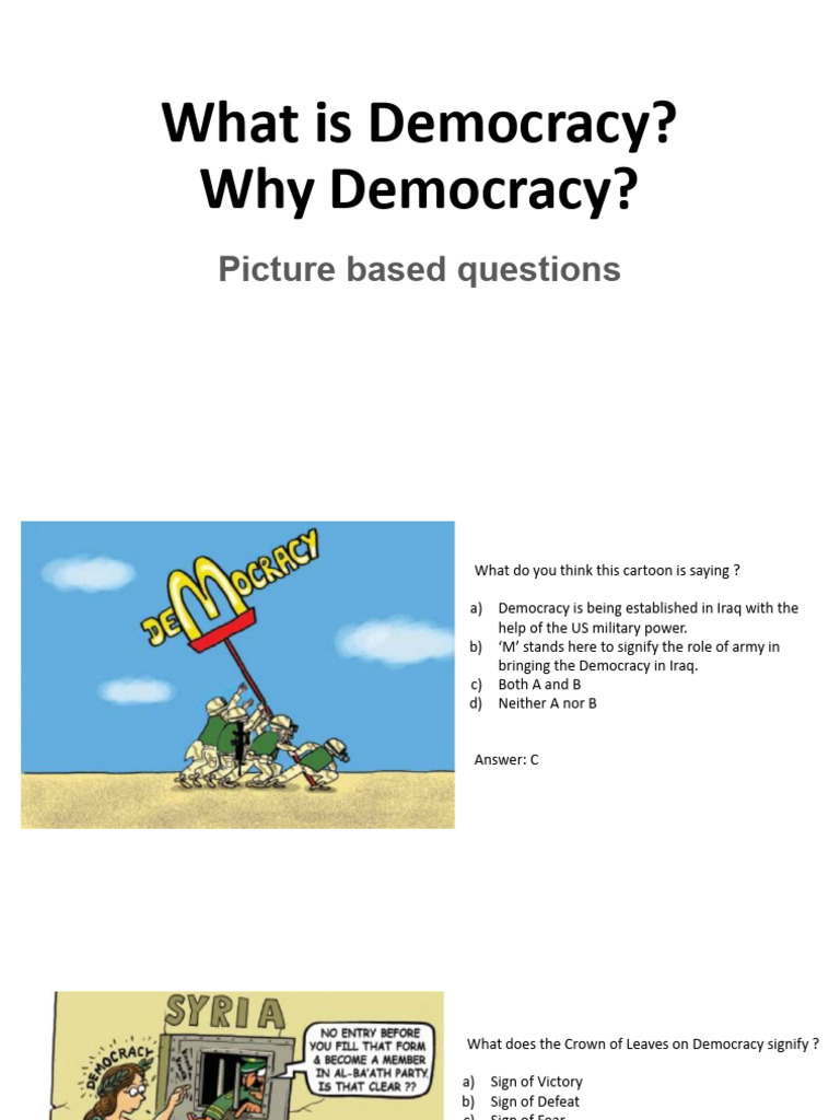 What Is Democracy Why Democracy (Picture Based Question) | PDF