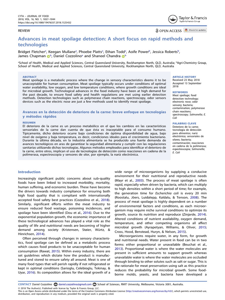 Rapid Meat Spoilage Detection Methods | PDF | Polymerase Chain Reaction ...