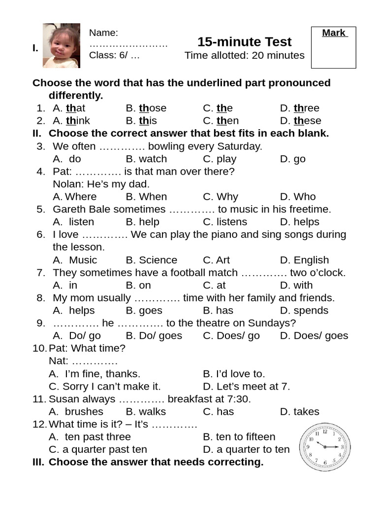 KIỂM TRA 15P ANH 6 (RIGHT ON) - PAMYEUOI | PDF | Language Families | Languages