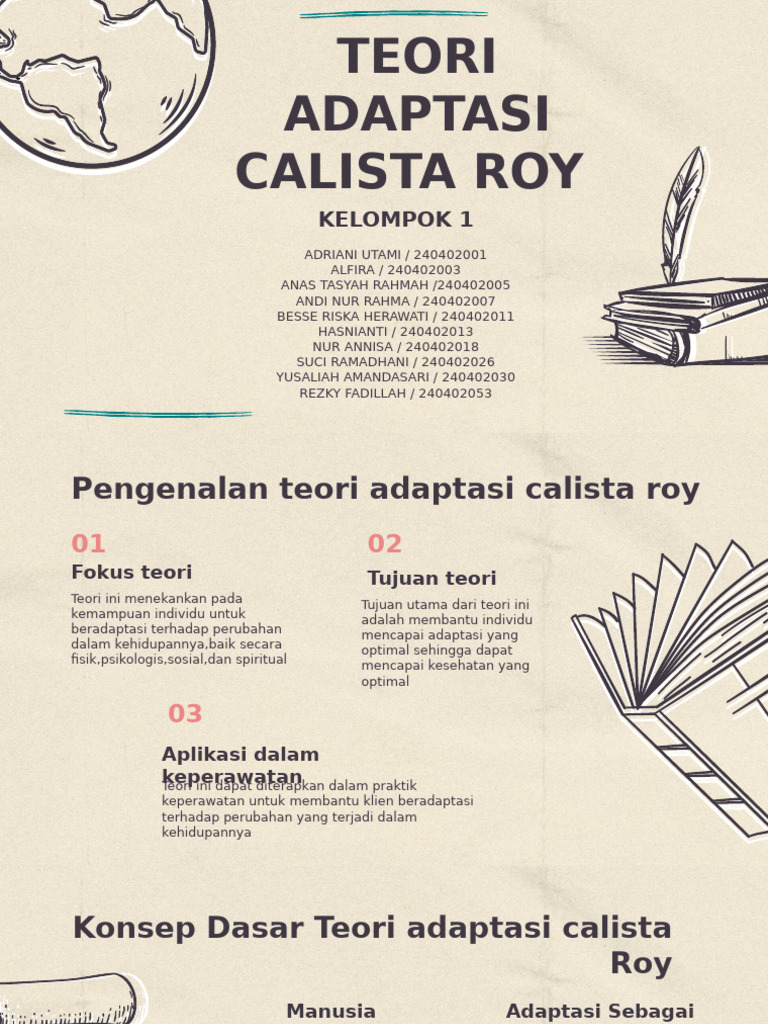 Teori Adaptasi Calista Roy Kelompok 1 | PDF