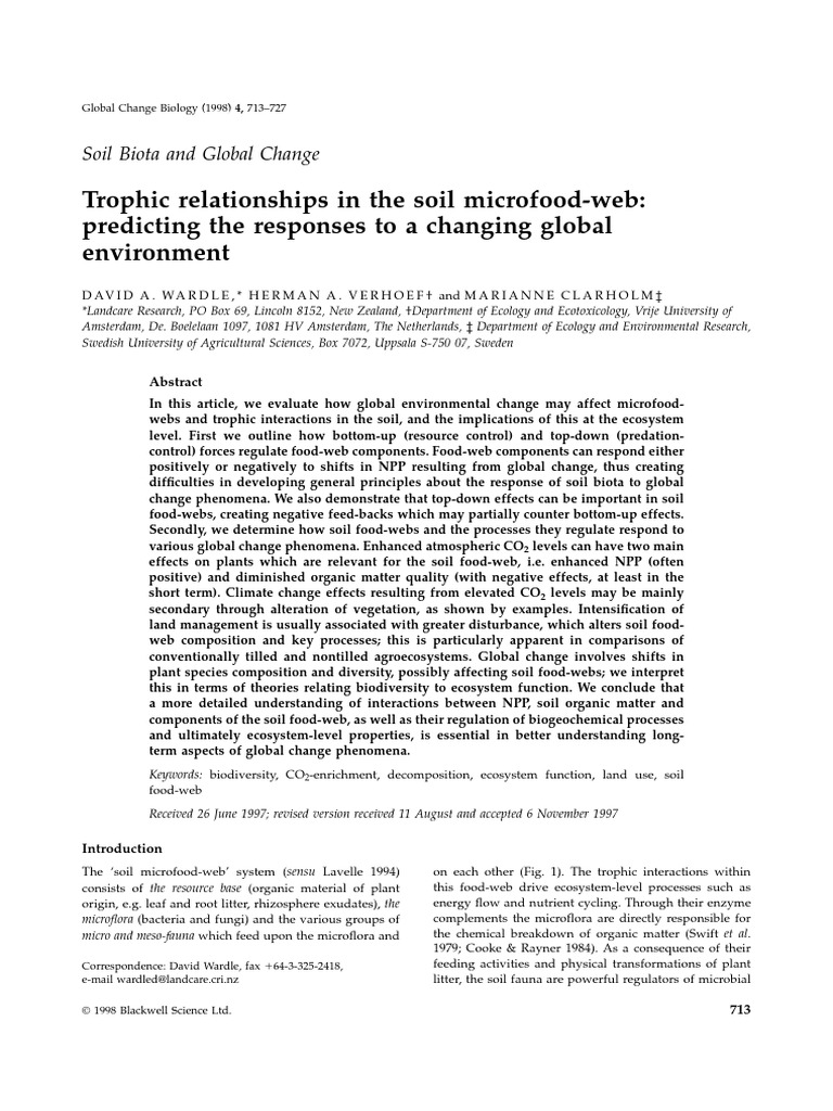 Soil Food Web - Artigo | PDF | Food Web | Soil