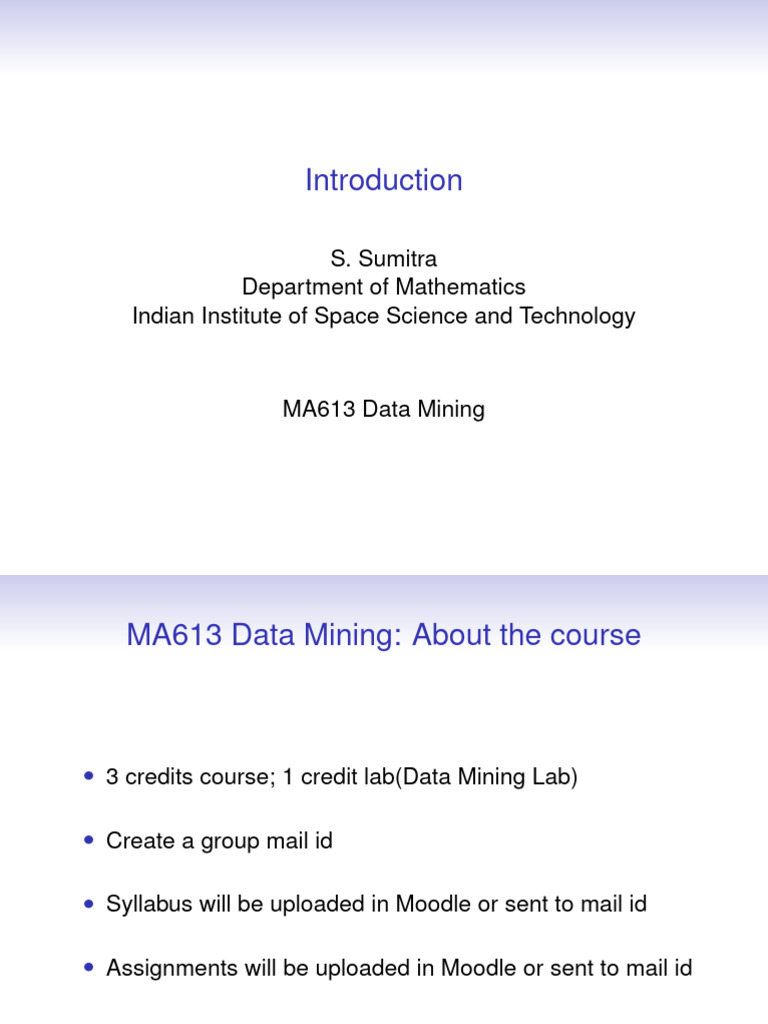 1Datamining Intro | PDF | Machine Learning | Statistical Classification