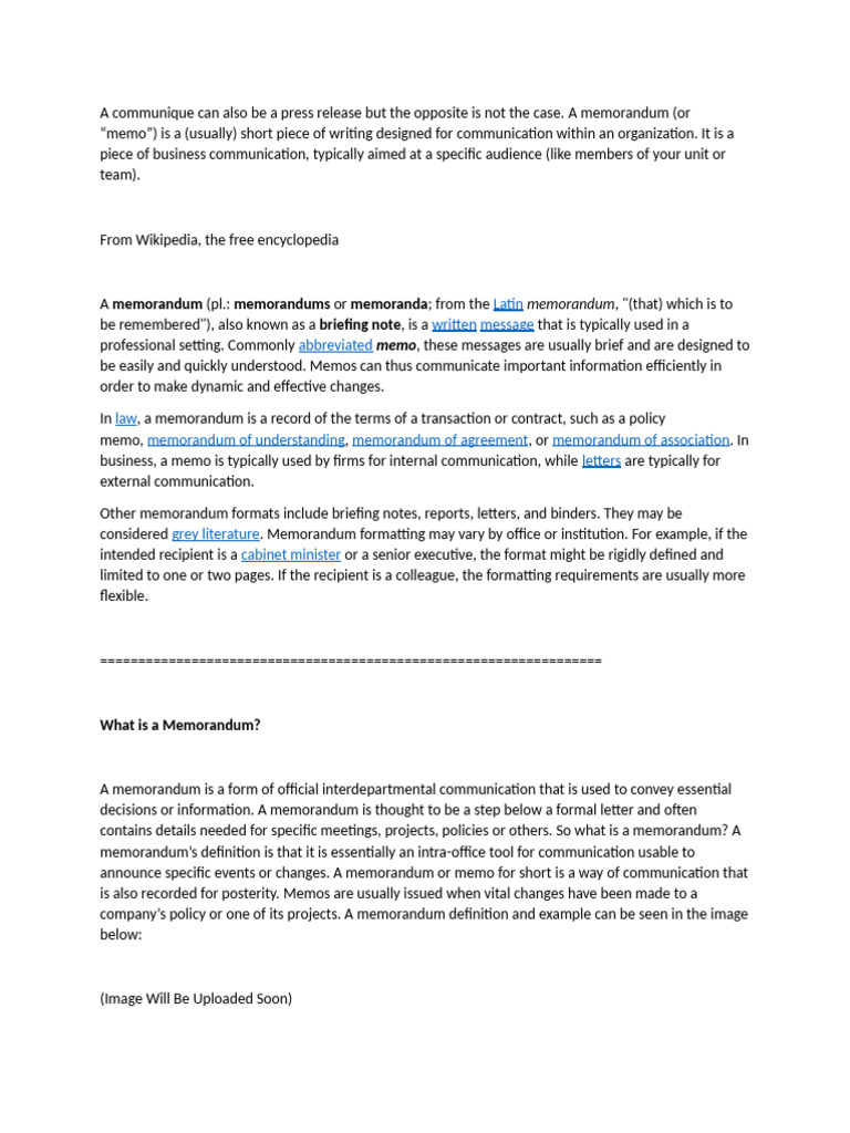 Understanding Memorandum Communication | PDF | Memorandum | Communication